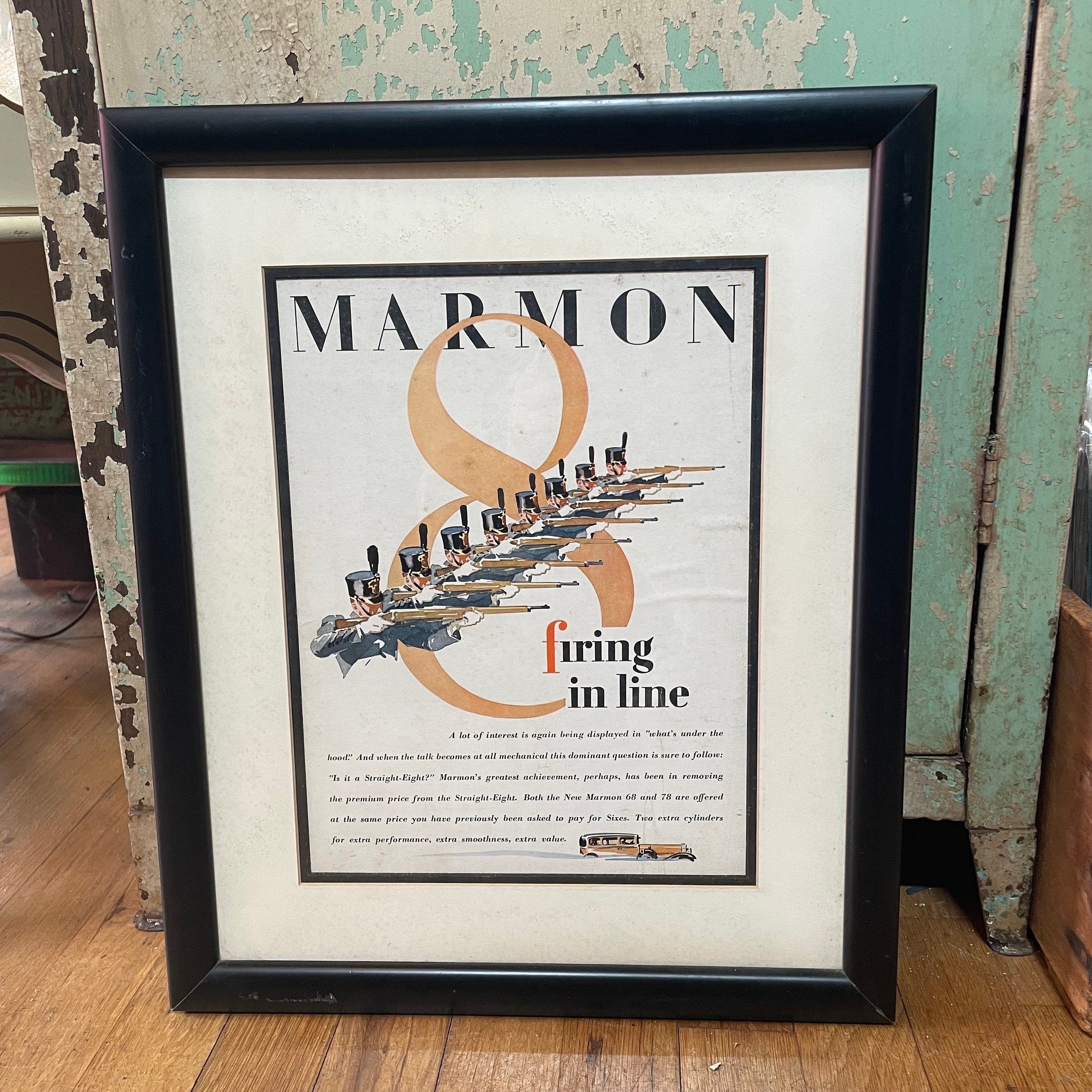 Vintage Marmon Advertisement Framed Print, Wall Art Decor, Retro Decor ...